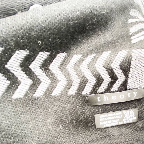 Theory | Accessories | Theory Black Grey Wool Scarf | Poshmark
